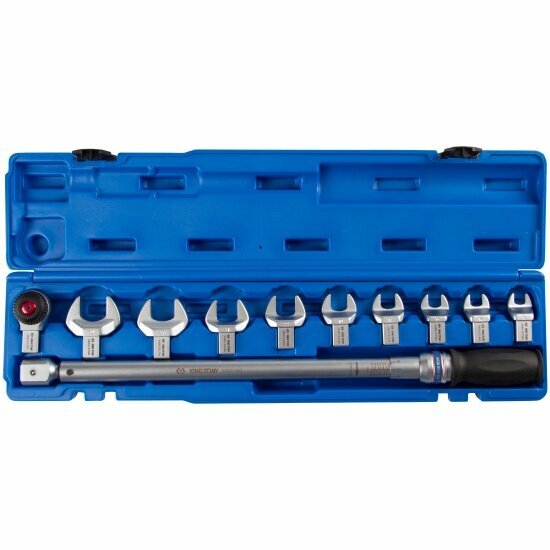 Динамометрический ключ серии King Tony FIT 14х18 мм с набором рожковых насадок 13-30 мм, 60-340 Нм, кейс