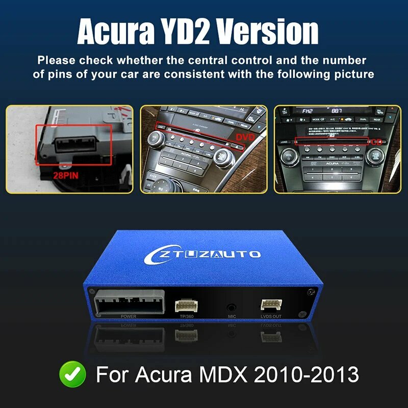 Беспроводной модуль Android Auto Carplay для Acura MDX 2007-2013, интерфейс Car Play, MDX 2010-2013