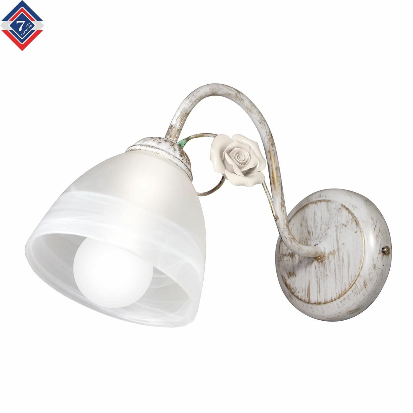 Бра настенные плафон с листочками и цветами белый с золотом Петрасвет Россия S2469-1