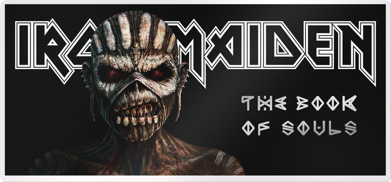 Монета серебряная Острова Кука, 1 доллар, 2024 год, "Iron Maiden – Книга душ"