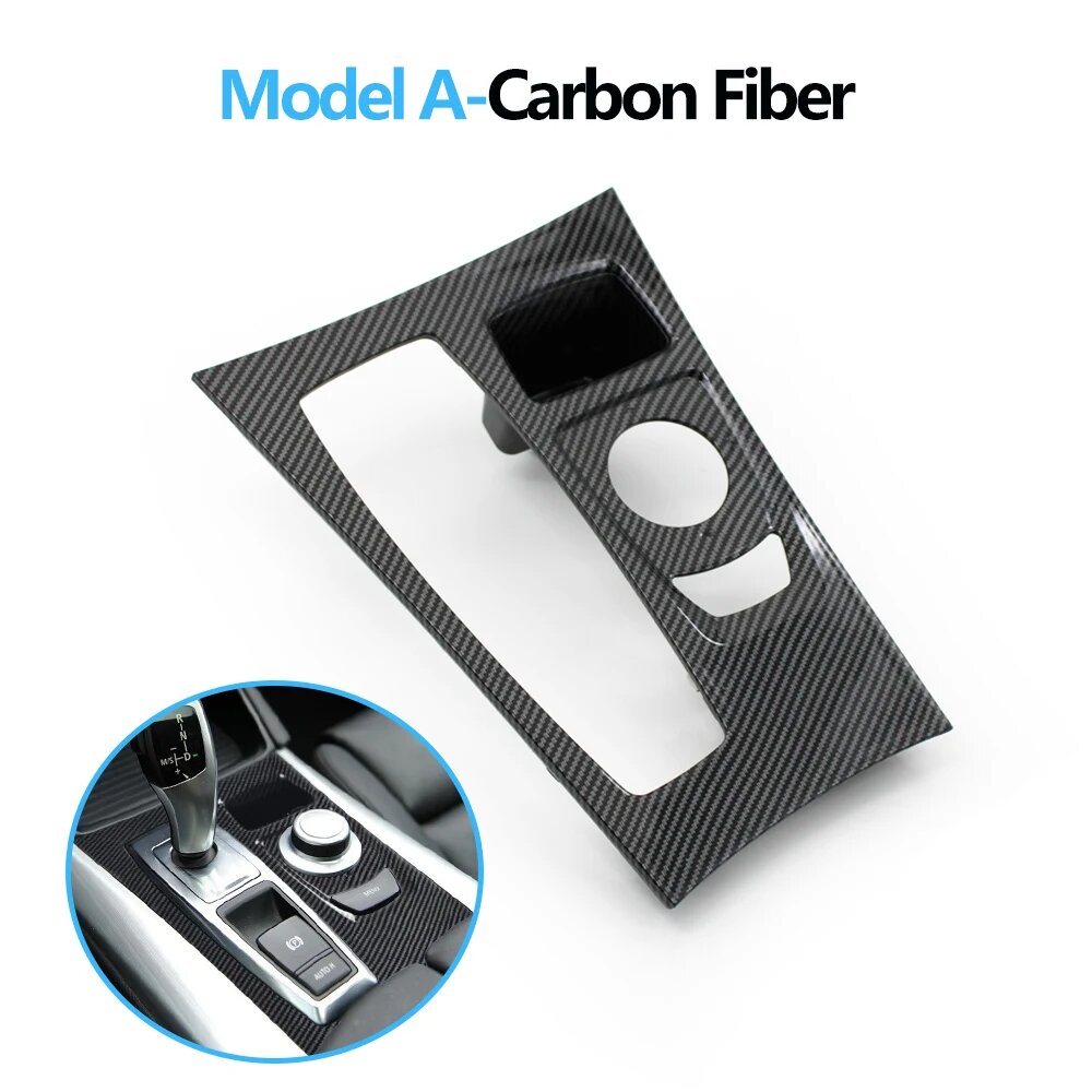 LHD автомобильная средняя консоль, накладка переключения передач, панель для BMW X5 X6 E70 E71 E72 2007-2009 51166954947 , 51169164485 A-Carbon Fiber
