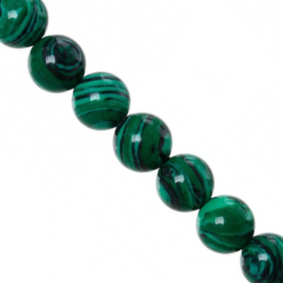 Натуральная бусина под Малахит 0012242 шарик 6 мм, цена за 10 шт.
