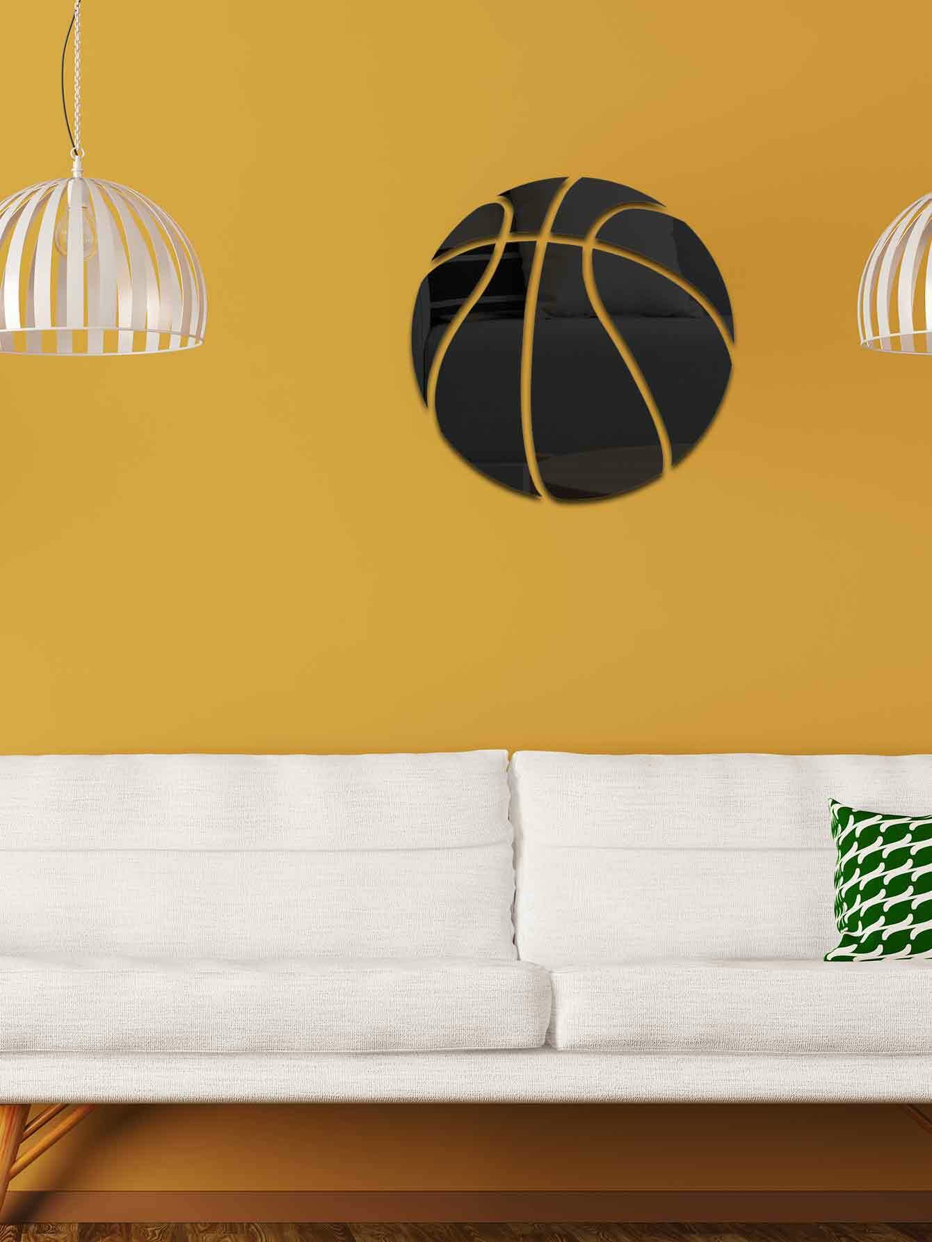 Наклейки "Баскетбол", акриловые, самоклеящиеся, 3D, зеркальные, черные