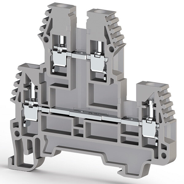 Клеммник Klemsan 2-х ярусный, 2,5мм. кв, серый; PIK2,5N 100 шт. 0.0.0.3.317109 (КОЛ-ВО 100 ШТУК)