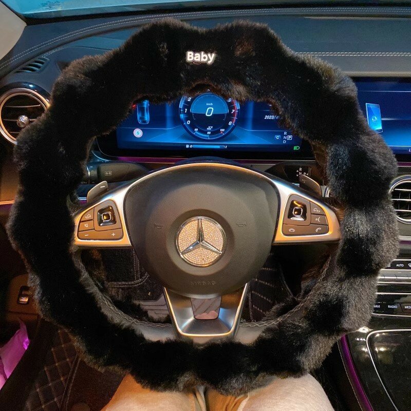 Зимний обогреватель для рук, ультратолстый плюшевый теплый чехол на руль, милый зимний обогреваемый меховой чехол для руля для мужчин и женщин