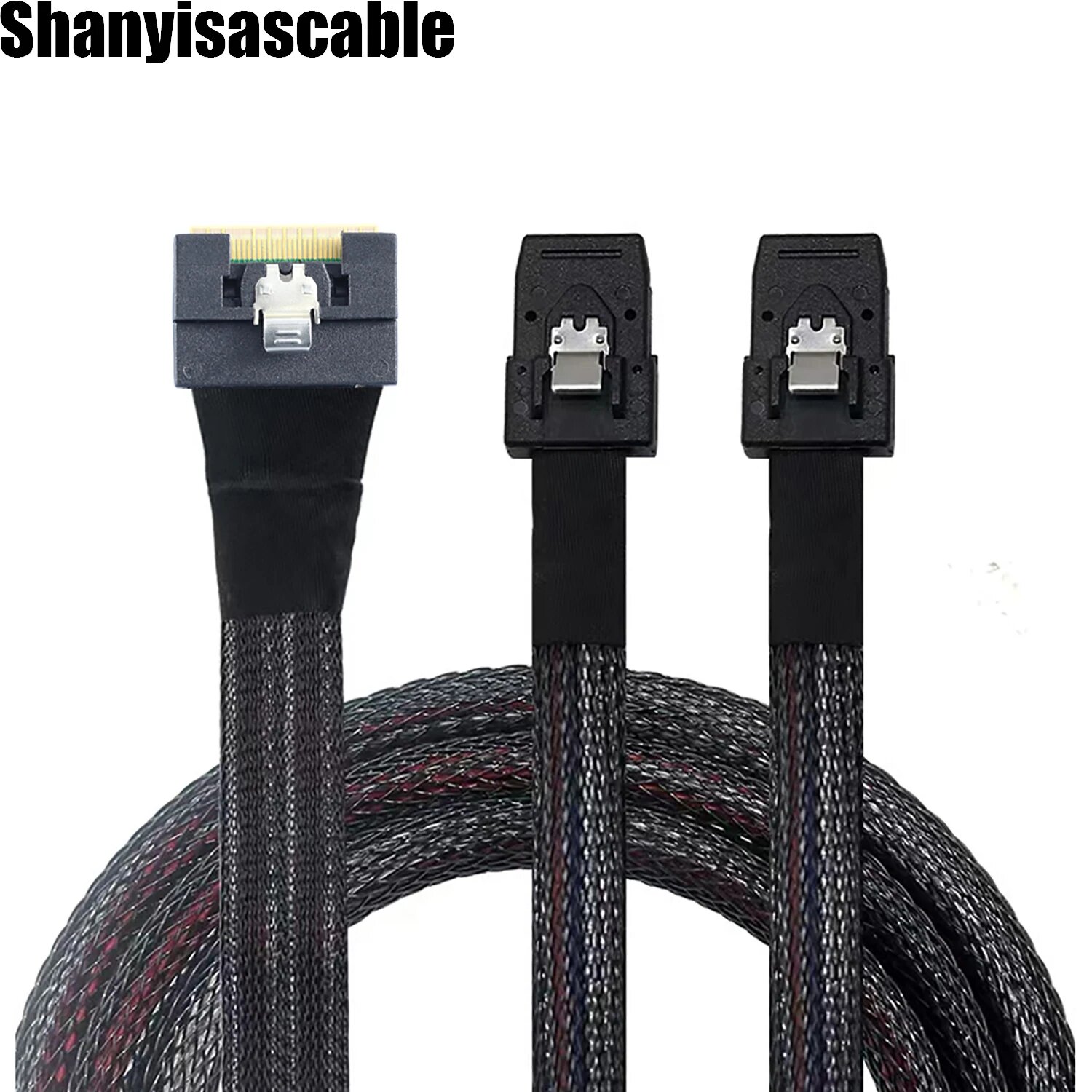 0,8 M Ultraport Slimline SAS Slim 4,0 SFF-8654 8i 74pin to Dual SFF-8087 Mini SAS Cable PCI-Express