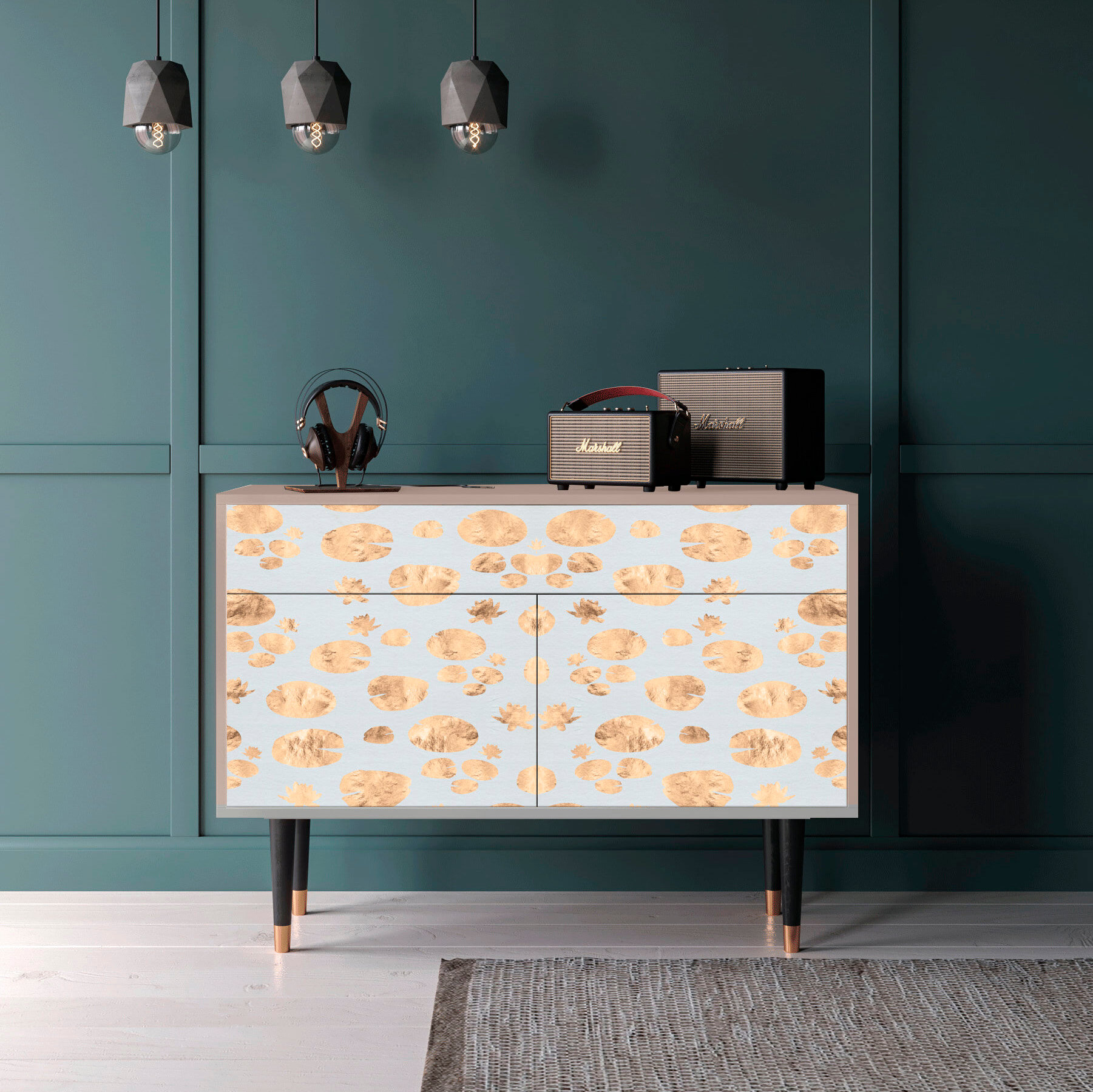Комод - STORYZ - BS4 Blue Giraffe, Размер - 115 x 85 x 48 см, Цвет корпуса - Бежевый