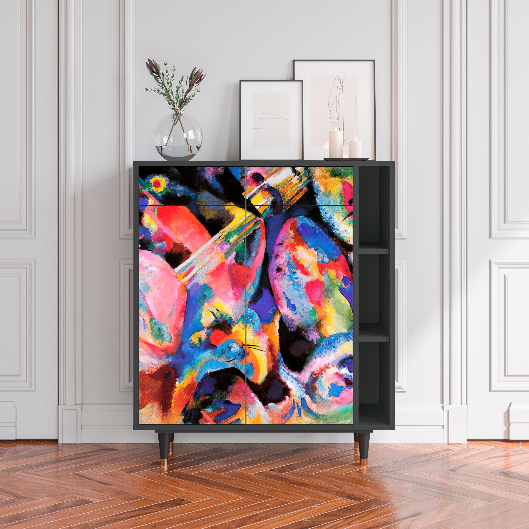 Комод - STORYZ - BS6 Kandinsky, Размер - 94 x 110 x 41 см, Цвет корпуса - , Антрацит