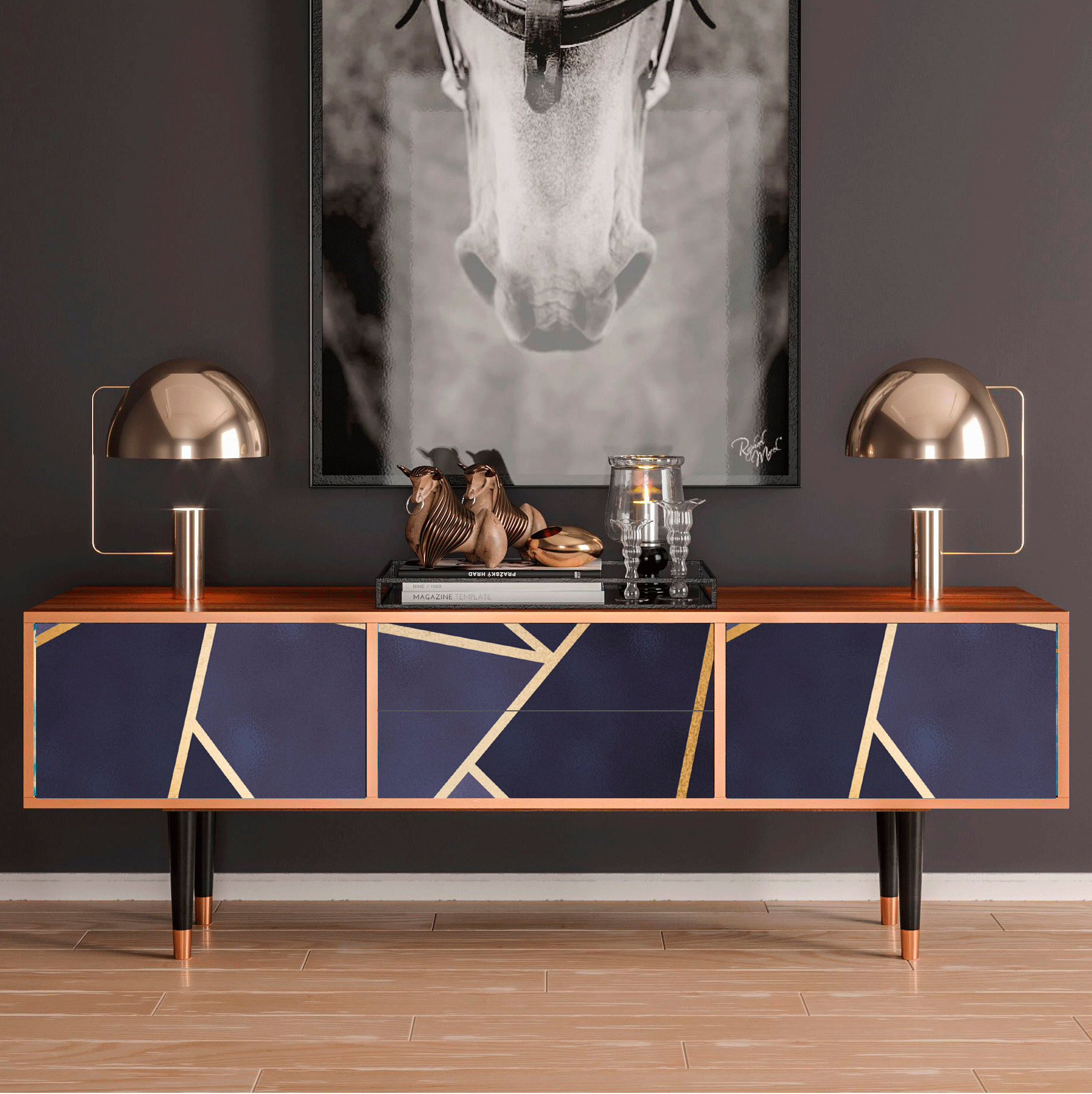 ТВ-Тумба - STORYZ - T4 The Amethyst, Размер - 170 x 59 x 48 см, Цвет корпуса - , Орех