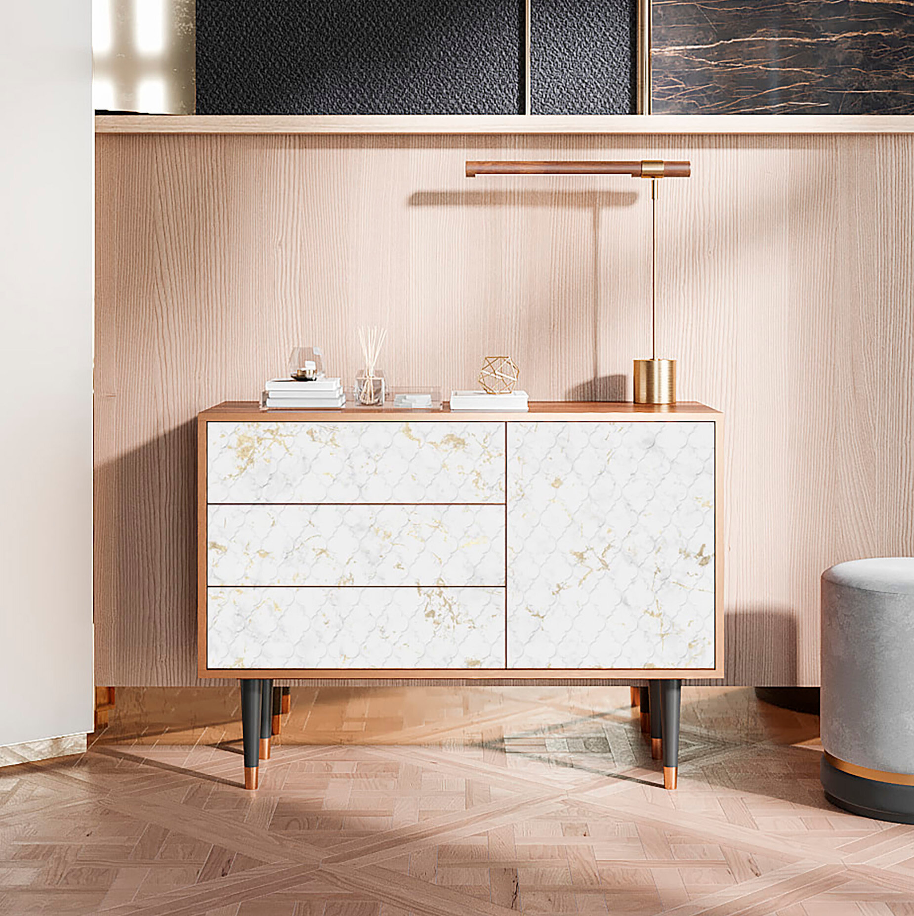 Комод - STORYZ - S3 Sweet Cotton, Размер - 115 x 84 x 41 см, Цвет корпуса - , Орех