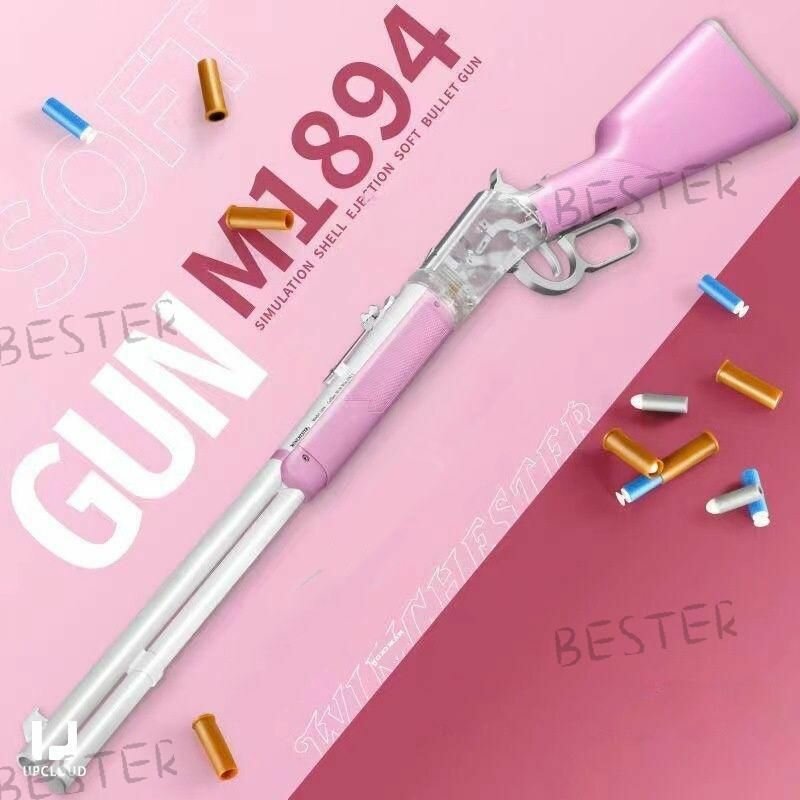 Игрушечное оружие/пистолет с мягкой пулей Winchester lever, с прозрачным магазином, снаряженный 20 мягкими пулями и 6 гильзами