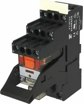 Реле TE Connectivity PT2L7TD0 Реле: интерфейсное DPDT Uобмотки: 230ВAC 12А 12A/250ВAC DIN комплект