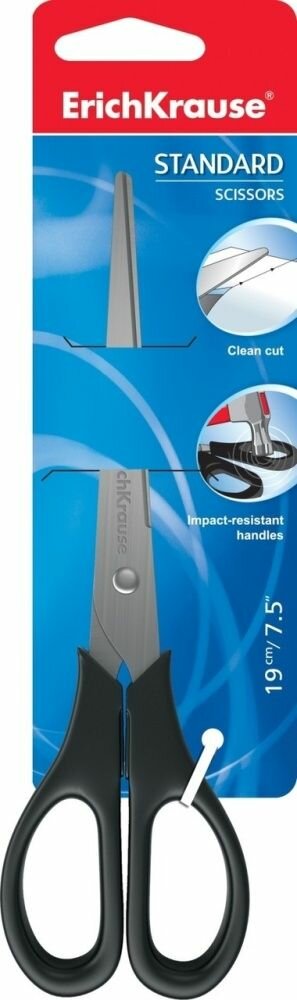 Ножницы Erich Krause "Standard", нержавеющая сталь, 19 см (21881)