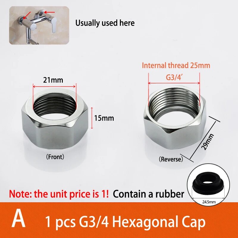 Адаптер для душа из латуни Gnimauhz A 1pcs Hexagonal Cap