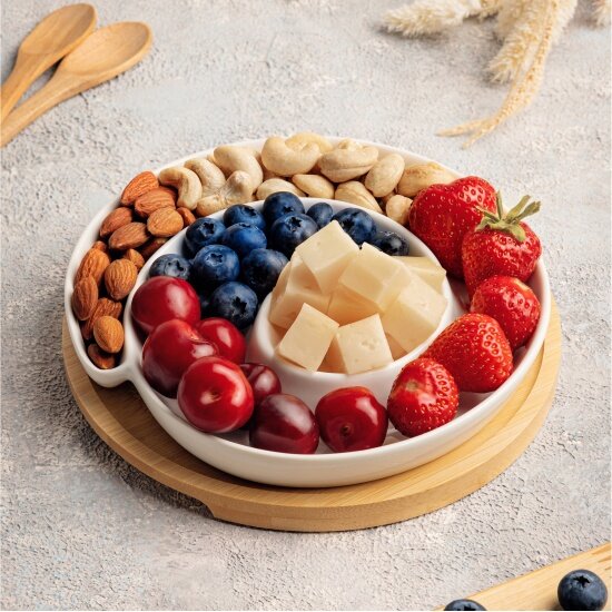 Менажница Elan Gallery "Улитка" на подставке-подносе, 18х18 см