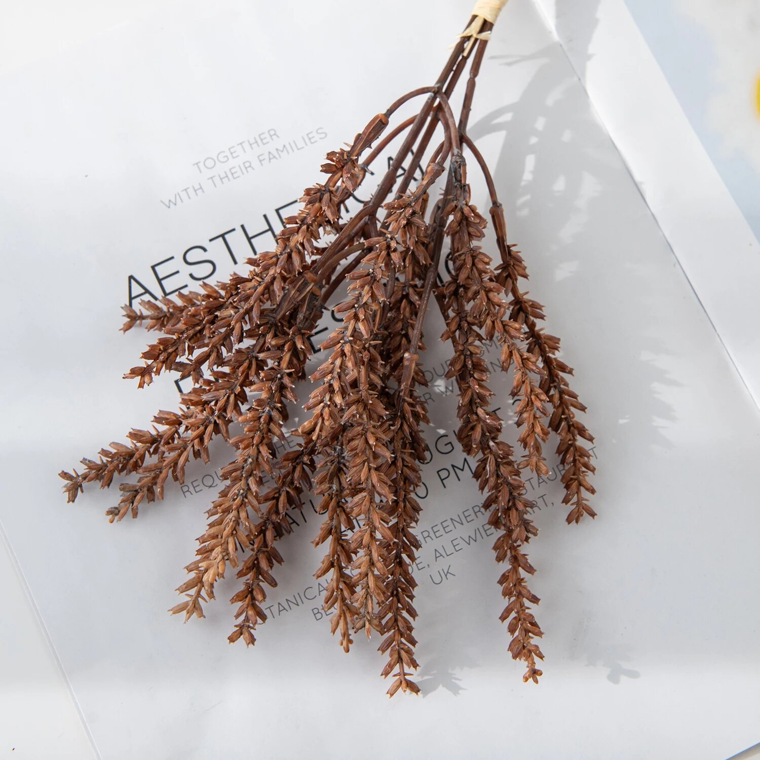 Искусственные колосья пшеницы XIAOYINMO для декора Коричневый, 1 pc, Deep Coffee