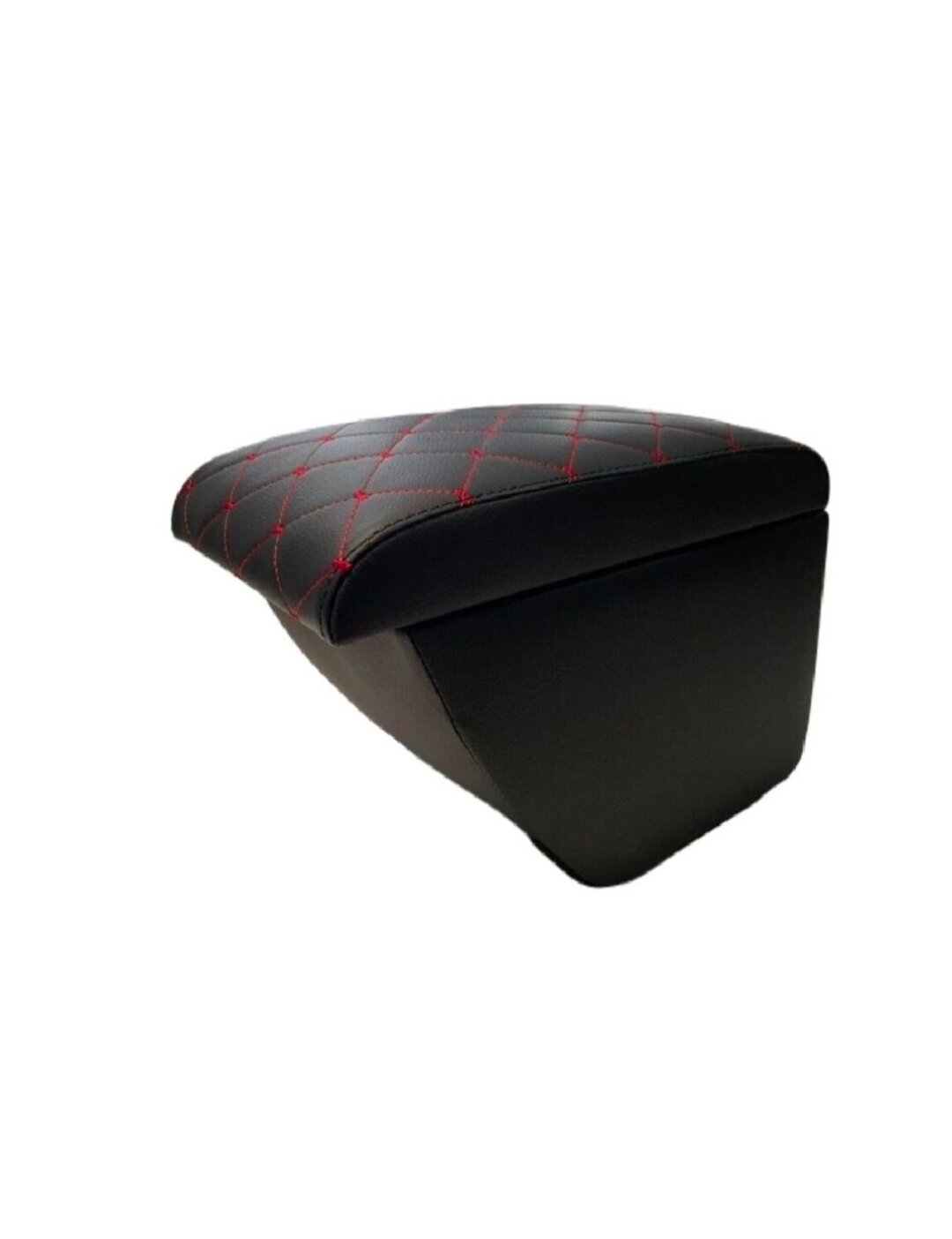 Подлокотник Chevrolet Lacetti/Шевролет Лачети (2004-2013) Эко-кожа ромб красный/простая установка