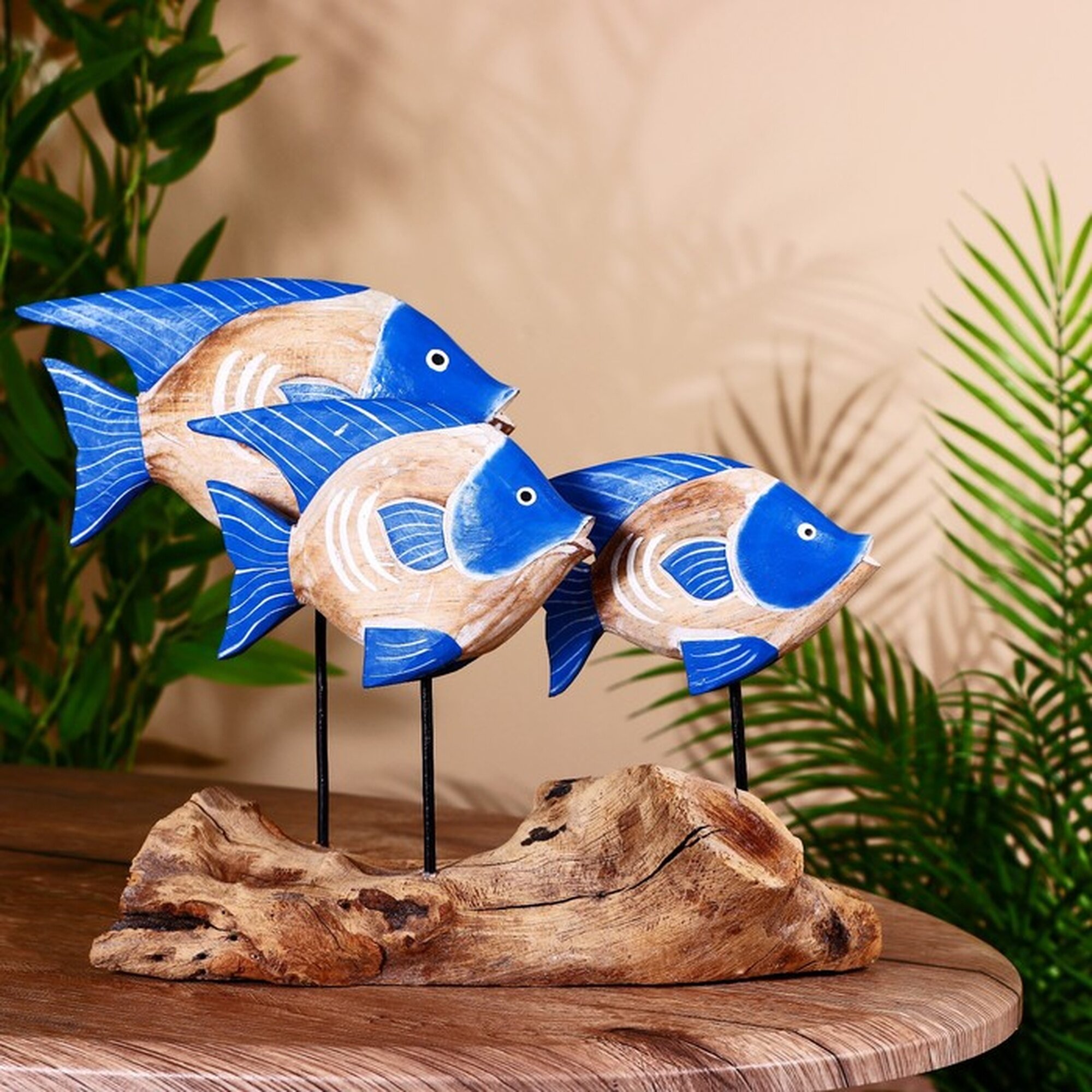 Сувенир «Рыбки», 30 см, дерево