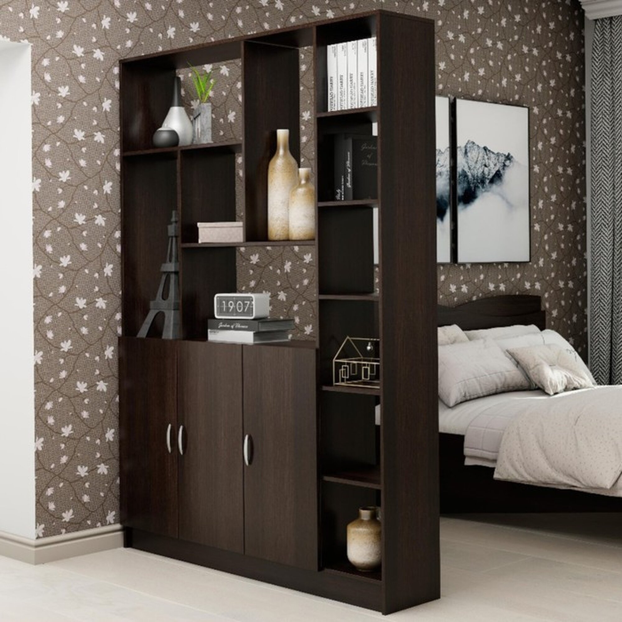 Стеллаж-перегородка Сима-ленд "Гамма", ЛДСП, коричневый, 1500x2076x330 мм