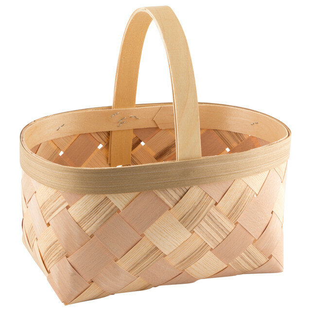 Корзина плетеная для хранения, 12 л, с ручкой, береза, бежевая