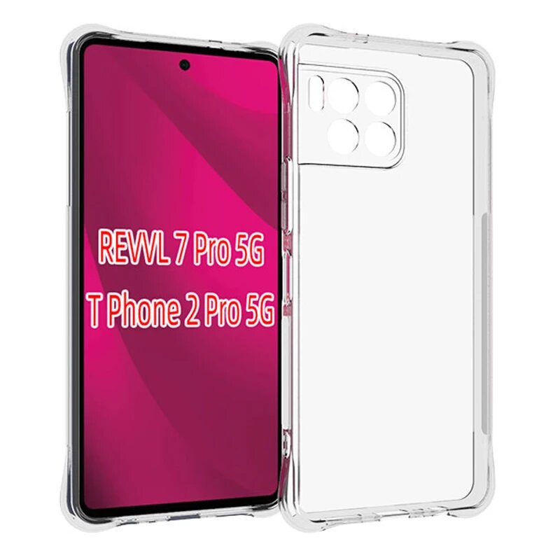 Для T-Mobile REVVL 7 Pro 5G Чехол на воздушной подушке Прозрачная подушка безопасности Силиконовый ТПУ Мягкая задняя крышка Чехол для телефона T-Mobile Revvl 7 Pro 5G