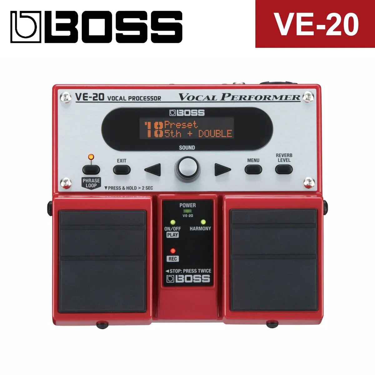 Многофункциональная педаль для вокала Boss VE20 VE-20, портативный акустический эхо-процессор