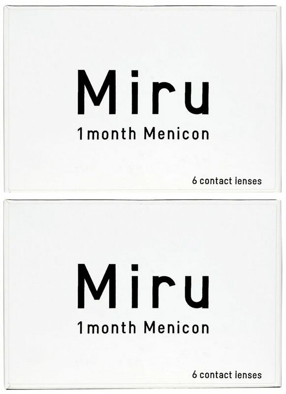 Срок годности сентябрь - ноябрь 2026 Контактные линзы MIRU 1 Month Menicon (2 упаковки по 6 линз), Кривизна 8.6, Оптическая сила -9.50