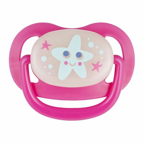 Соска-пустышка силиконовая ортодонтическая розовая 6-18 мес. Love&Sea Babies Canpol/Канпол