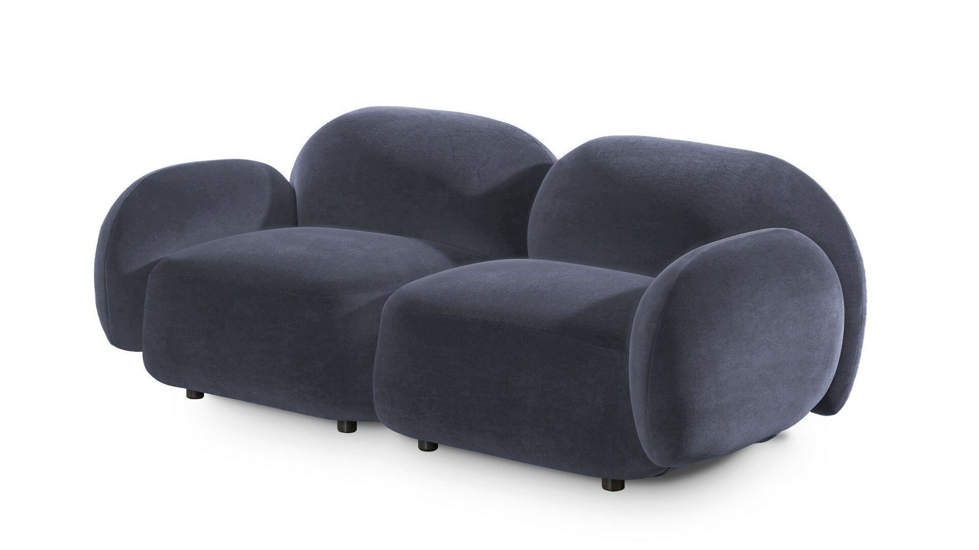 Диван Мальдивы двухсекционный Andria Delta 43 NOW 172x82x73 см, синий Велюр Антивандал, нераскладной Фиеста