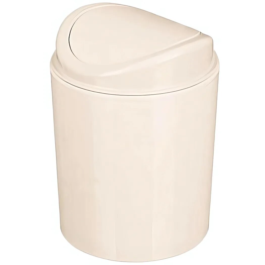Контейнер для мусора 1л, бежевый, 115х115х153мм, герметичный, удобный