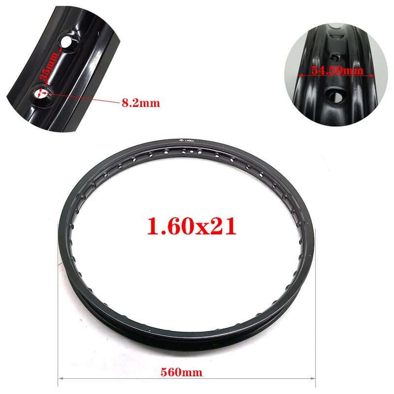 Колесный обод для мотоцикла из алюминиевого сплава 7075, черный круг 1,60x21, 2,15x18, 2,15x19 36, 32 отверстия для CRF SXF EXC YZF KXF ESB KAYO K6 1.60-21 36 holes