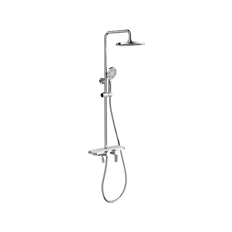 Душевая стойка Gappo G96 G2496-20 со смесителем, хром, глянцевая, душевая система с тропическим душем, с изливом, с лейкой, латунная, рычаг сбоку