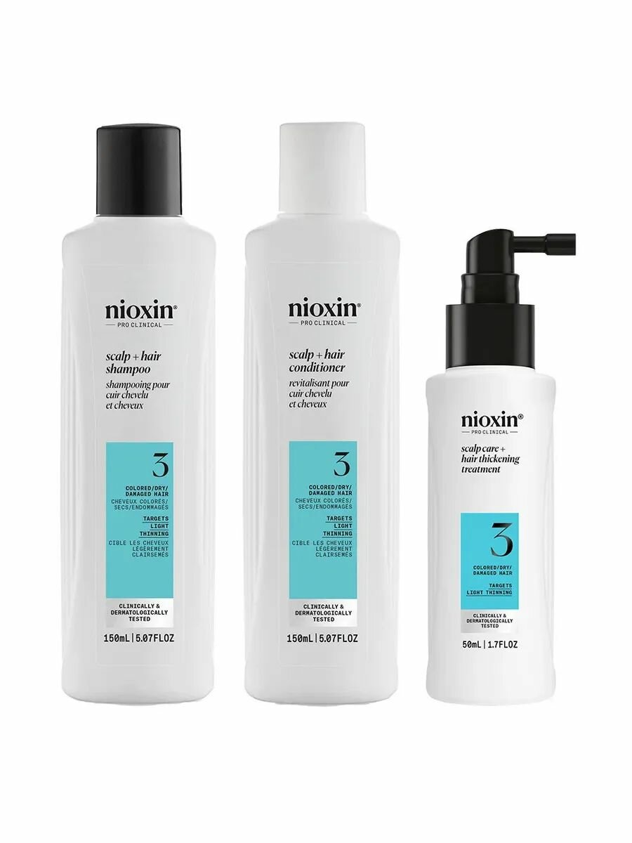 Набор Система 3 для окрашенных волос от истончения, 350 мл