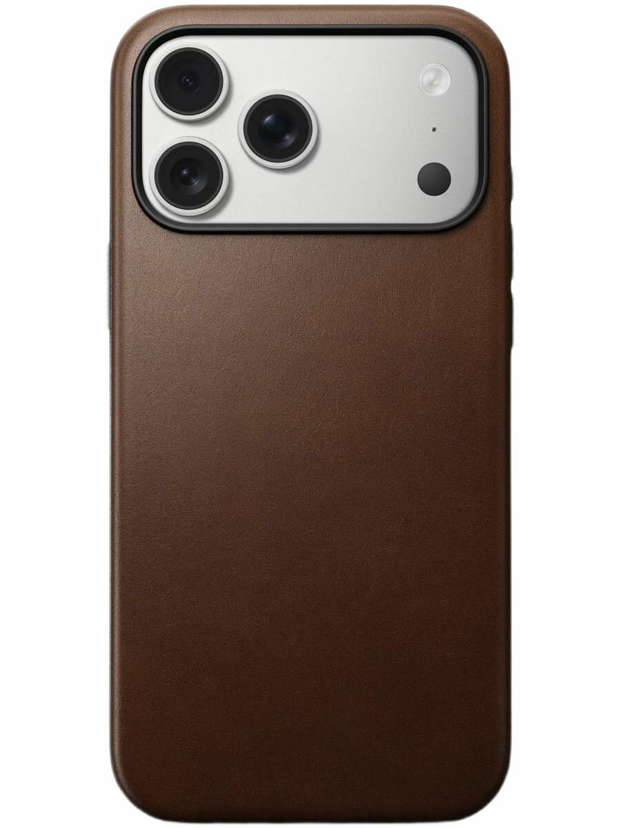 Чехол кожаный Nomad на iPhone 17 Pro Max / Айфон 17 Про Макс, MagSafe, коричневый