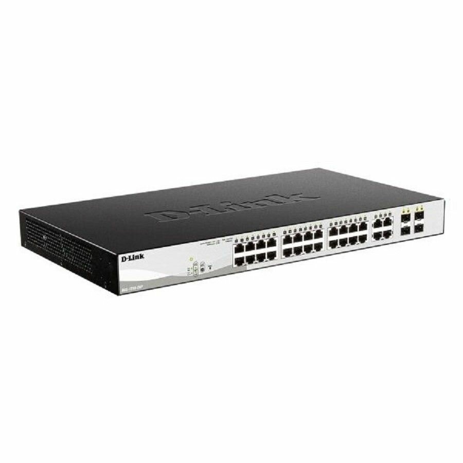 D - Link Коммутатор DGS - 1210 - 28P F5A гигабитный управляемый L2, 24xRJ45+PoE 1Гбит с, 4xRJ45+SFP