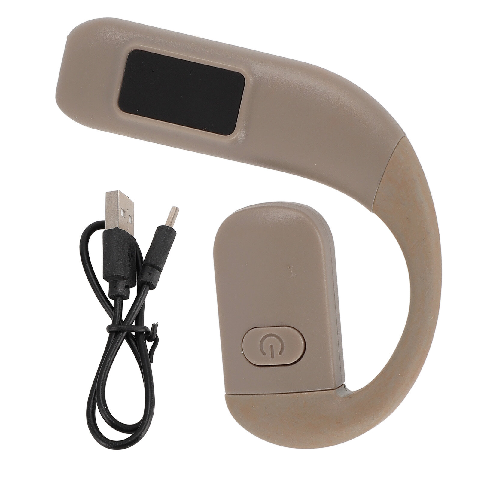 Bluetooth 5.5 Гарнитура с одним ухом, беспроводной наушник с шумоподавлением и вращающимся дисплеем батареи микрофона для занятий спортом на открытом воздухе, серый