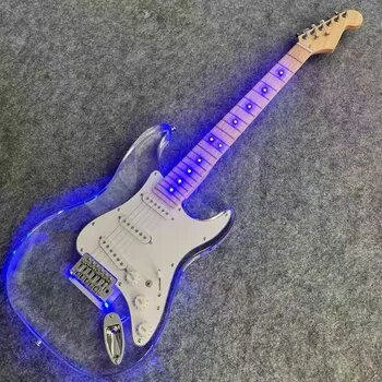 Электрогитара FDST Акриловая Гитара со светодиодными лампами 6-струнная