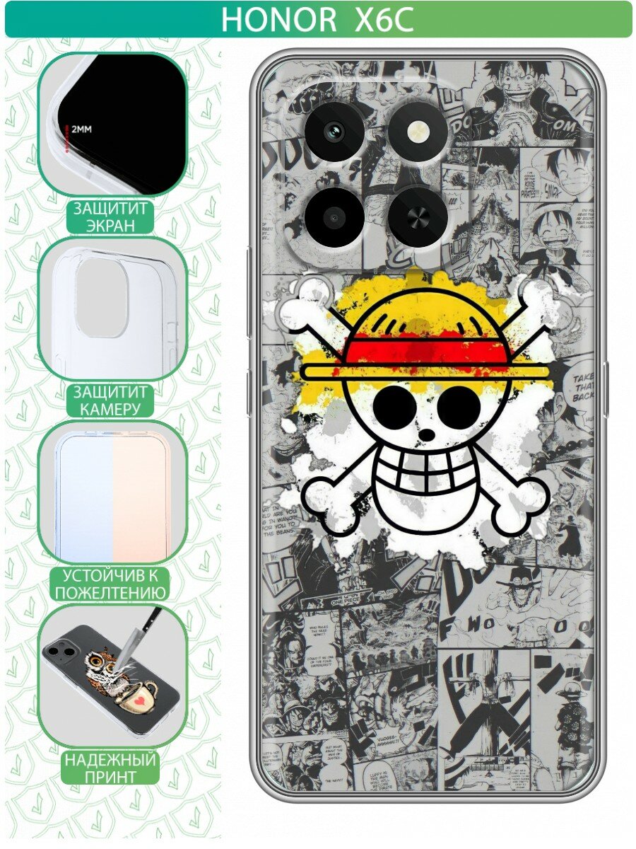 Чехол для Honor X6C с принтом Аниме One Piece (Хонор Х6C)