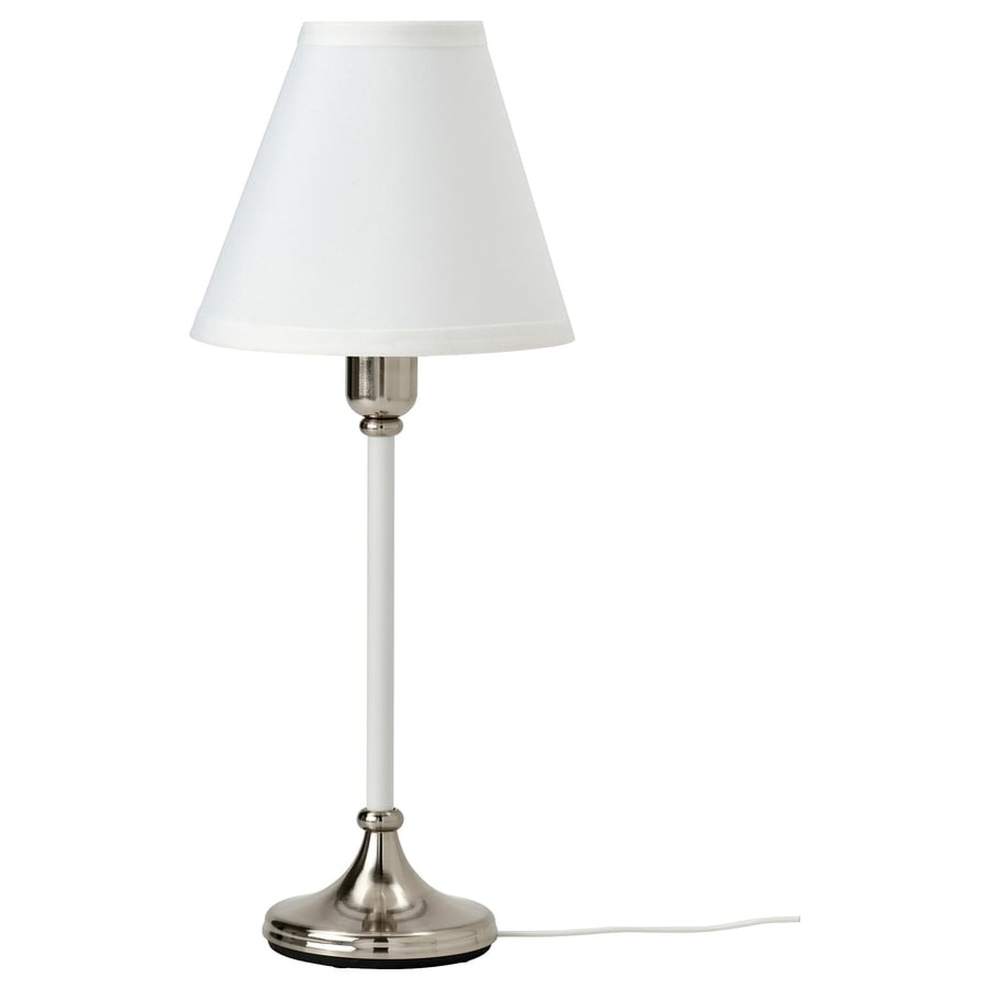 Настольная лампа IKEA FLYGHOJD, цвет никель, белый, 54 см, 905.599.65