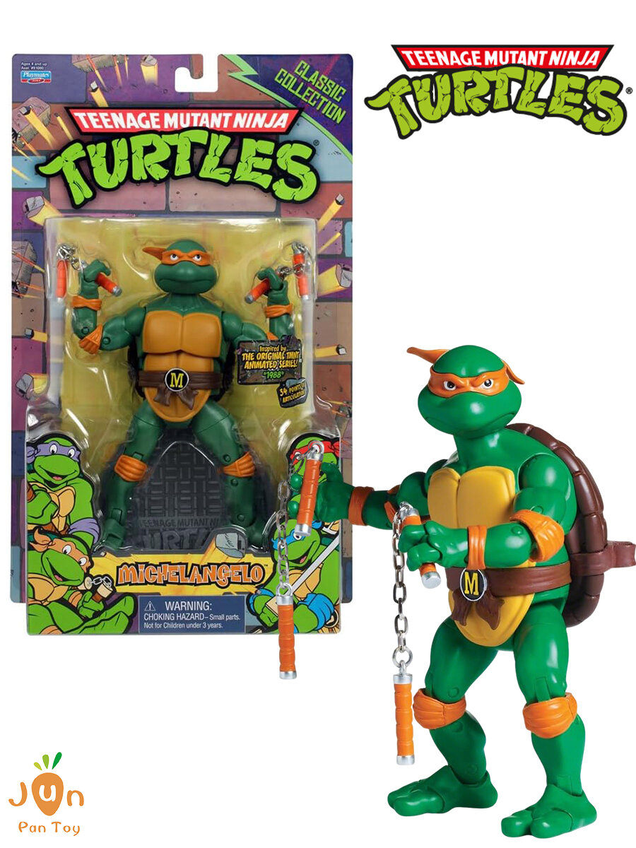 Мутанты Ниндзя Черепашки, Playmates Toys Teenage Mutant Ninja Turtles Michelangelo / Детские шарнирные игрушки-модели персонажей аниме, Содержит модели оружия и другие неожиданные аксессуары