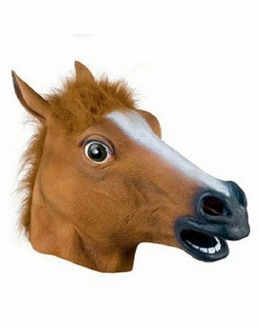 Карнавальная Маска Лошадь с Меховой Гривой, латексная