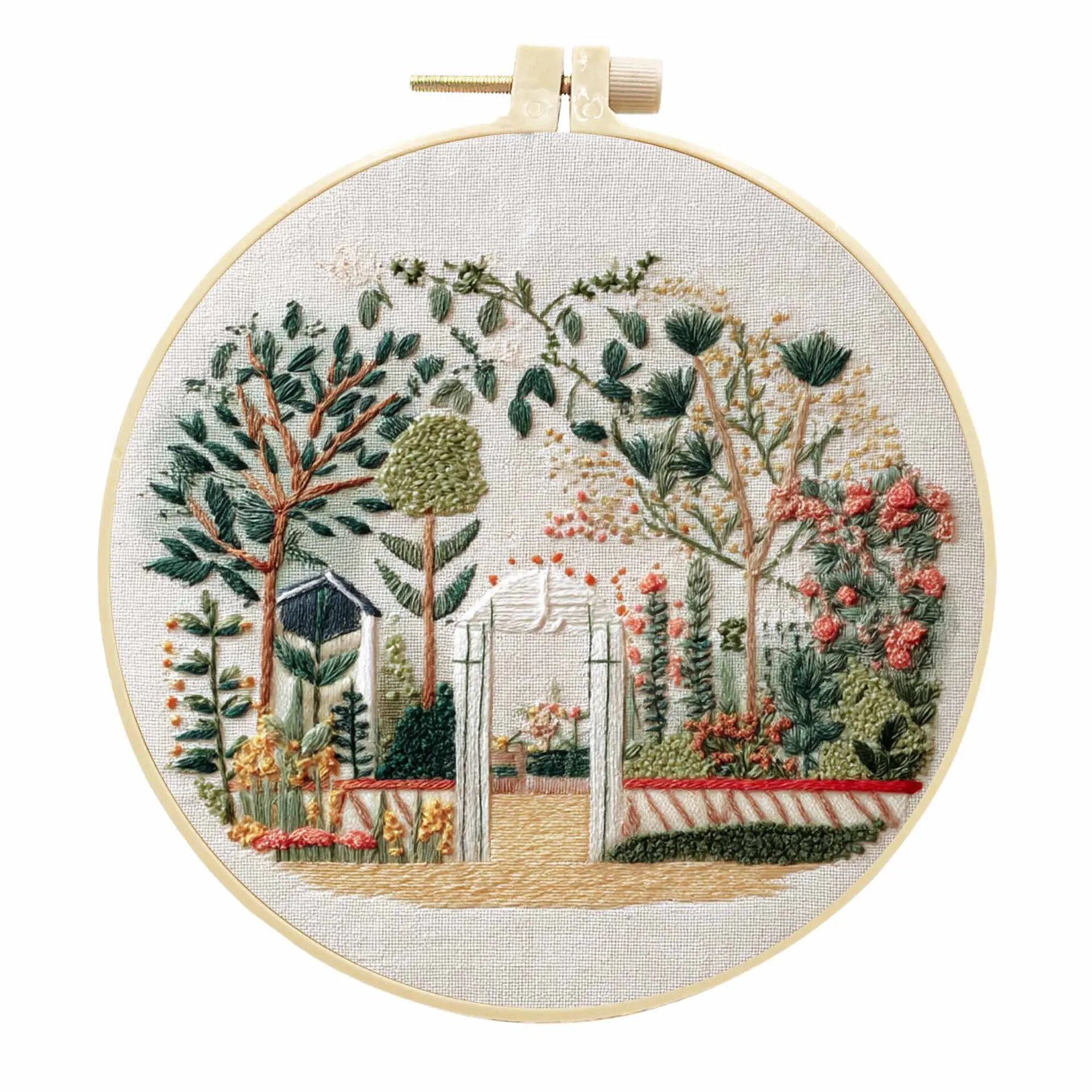 Вышивка в пяльце Flower Invitation Village Nature, 15см, Цвет: A