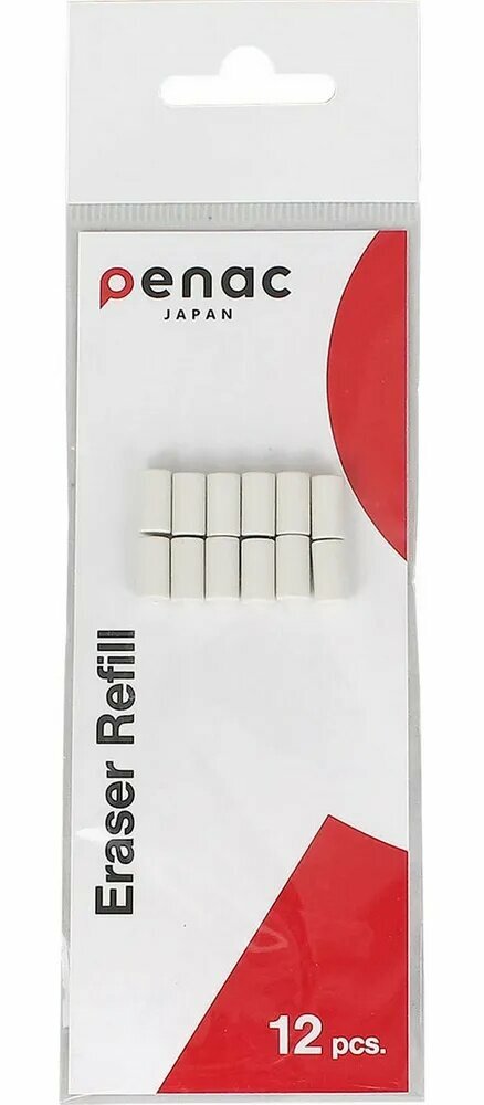 Новый продукт 2025 годаСменный ластик для механических карандашей Penac M002, RBR, Non-stop, UM , 5.6x10,5мм, 12штук
