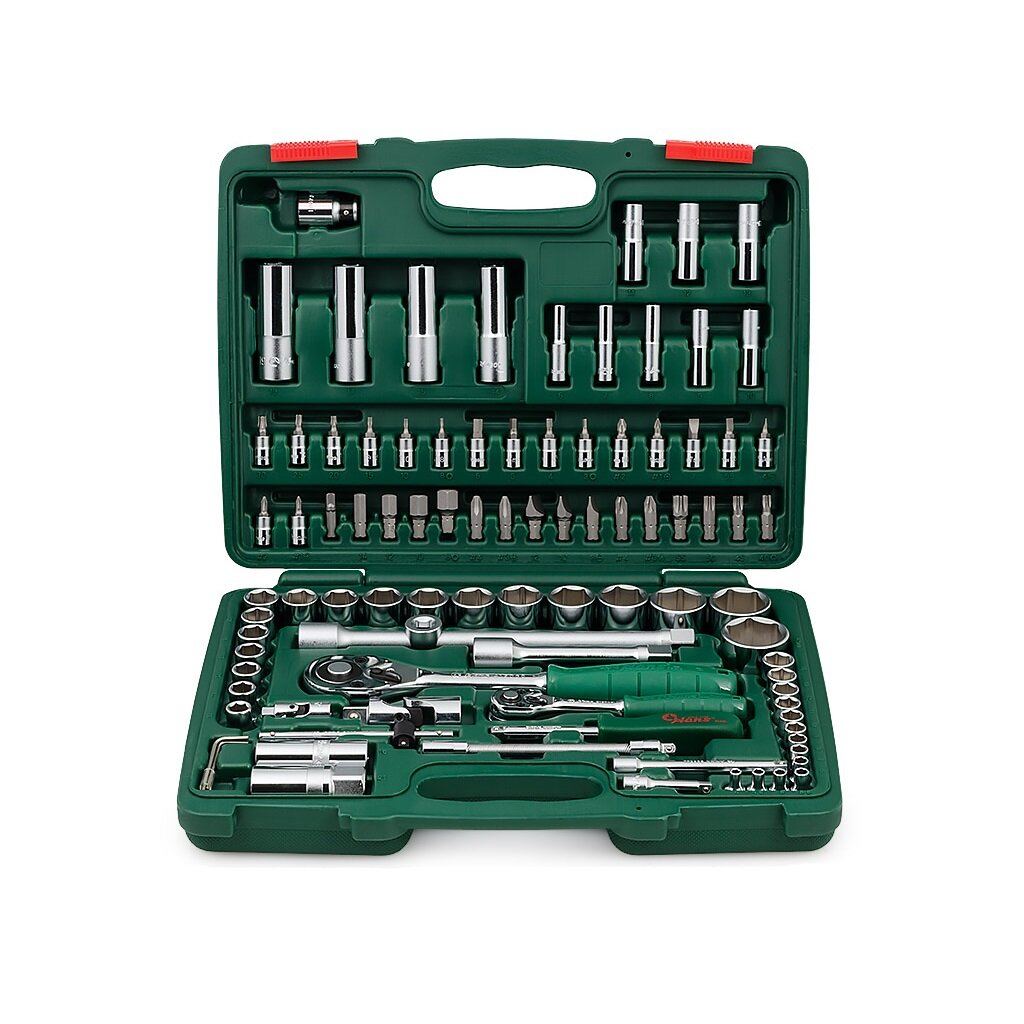 Hans Набор инструмента универсальный 1/4" и 1/2", биты и головки-вставки, трещотки, карданы, 94 пр. TK-94