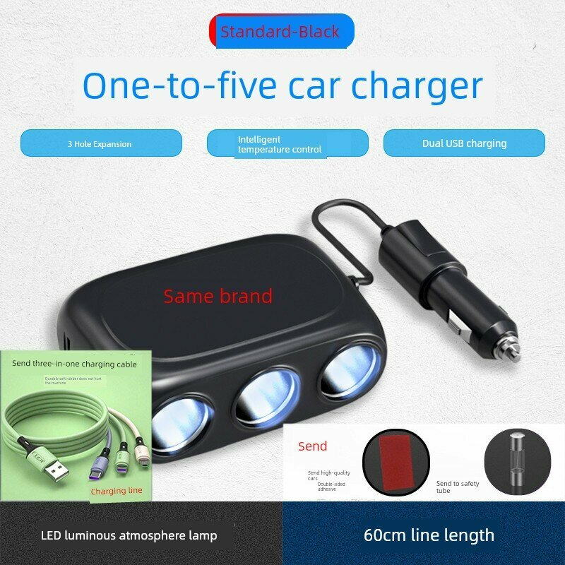 Автомобильное зарядное устройство с кабелем, адаптер для прикуривателя, блок питания, быстрое зарядное устройство PD