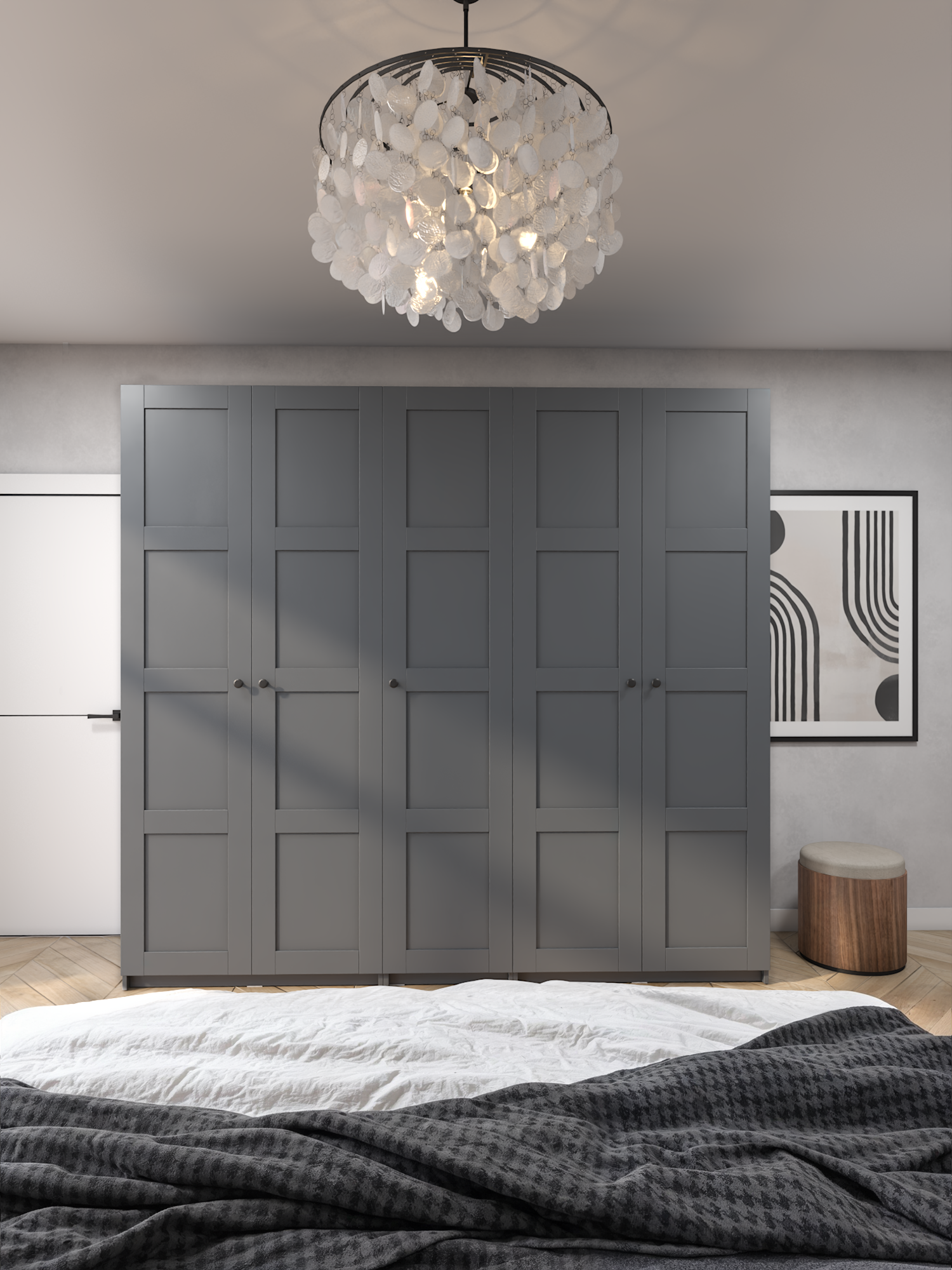 Шкаф икеа "PAX/MAX", серый , с ящиками, 250 см x 61 см x 233 см