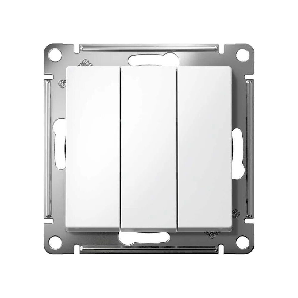 Механизм выключателя 3-клавишный Systeme Electric (Schneider Electric) ATLAS DESIGN, сх.1+1+1, 10 АХ, белый, арт. ATN000131