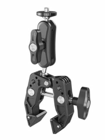 Универсальная мощная алюминиевая прищепка-зажим с шаровой головкой Telesin (SC-001) для GoPro, DJI, Insta360, Sony