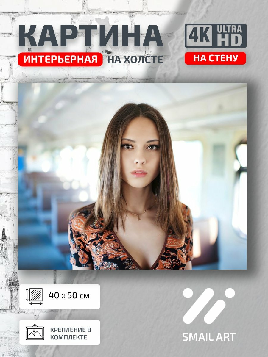 Картина на холсте интерьерная 40 на 50 на стену Электричка train для кабинета портрет декор