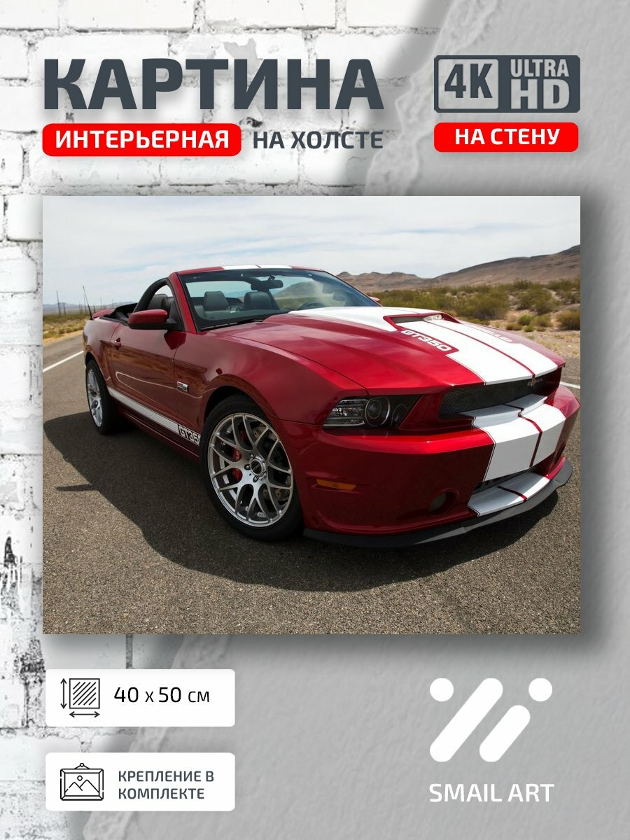 Картина на холсте интерьерная 40 на 50 на стену Дорога ford для офиса авто дизайн интерьер